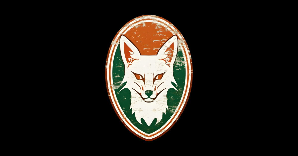 Fox head on a vintage distressed oval crest - Fox - Sticker | TeePublic