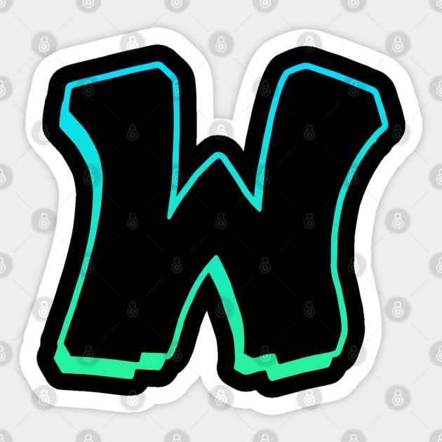 Letter W - Outline - Letter - Sticker | TeePublic