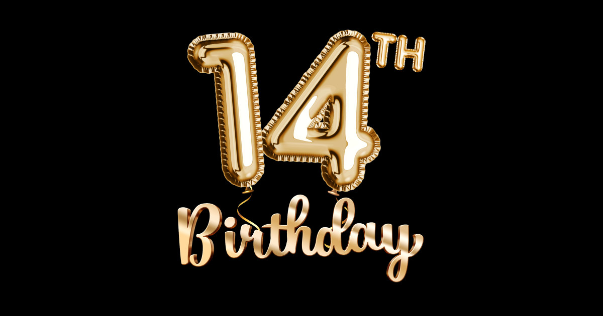 14th Birthday Gifts - Party Balloons Gold - 14th Birthday Gift ...