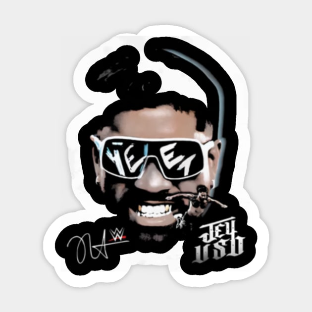 Jey Uso Big Face Signature - Jey Uso - Sticker | TeePublic