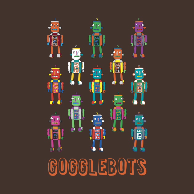 Gogglebots - Retro robot design in orange - Robots - T-Shirt | TeePublic