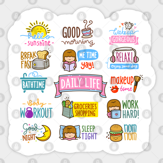 Sunshine Girl daily routine stickers set - Sunshine Girl Daily Routine ...