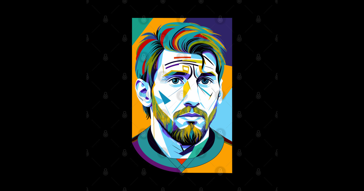Portrait of Soccer Player - Lionel Messi - Sticker | TeePublic