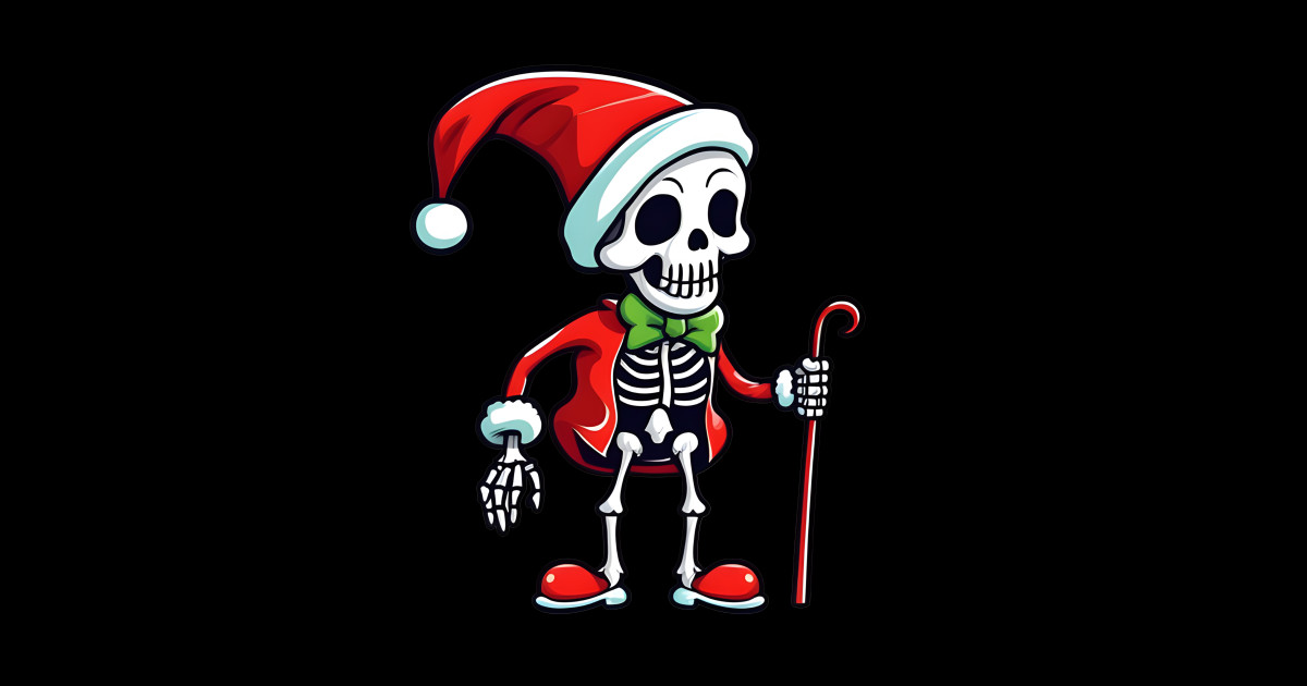 Spooky santa claus elf skeleton design - Santa Claus Skeleton - Posters ...