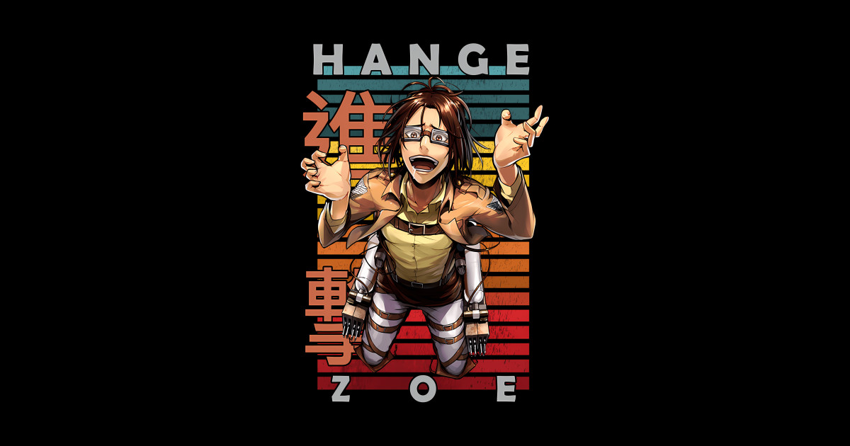 Hange Zoe – Retro Anime Style Squad Leader - Hange Zoe - Sticker ...