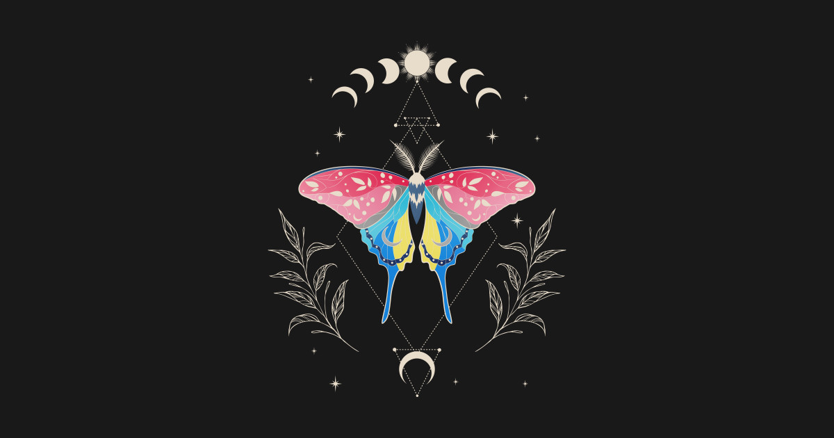Genderflux Luna Moth LGBT Pride Flag - Genderflux - T-Shirt | TeePublic