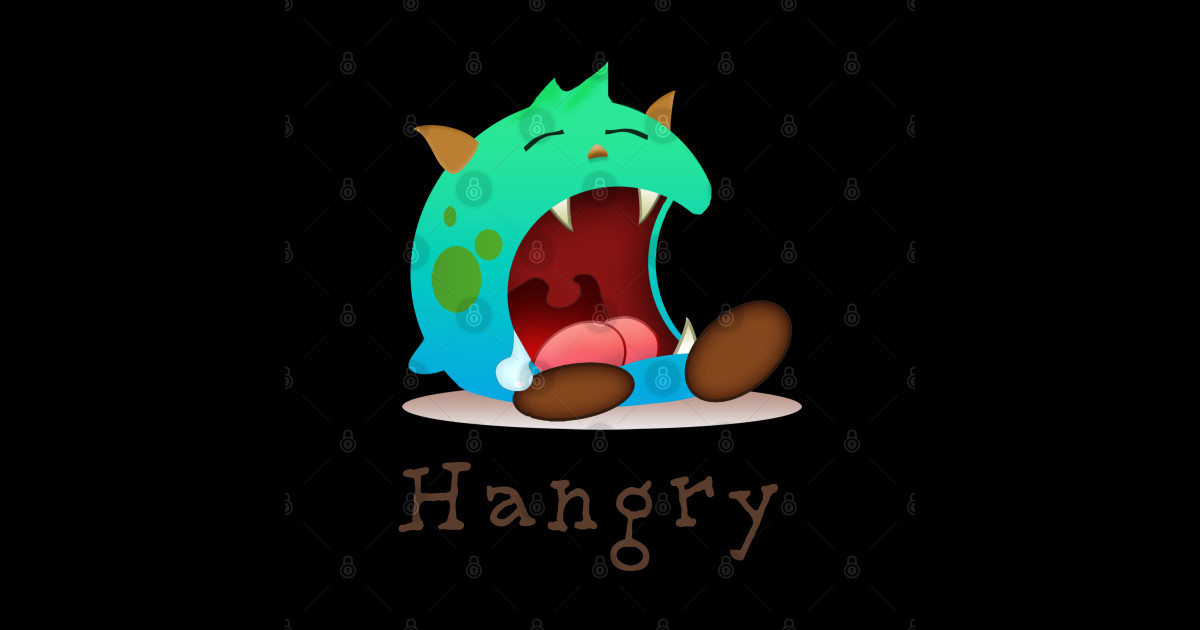 Hangry Monster - Hungry - Sticker | TeePublic