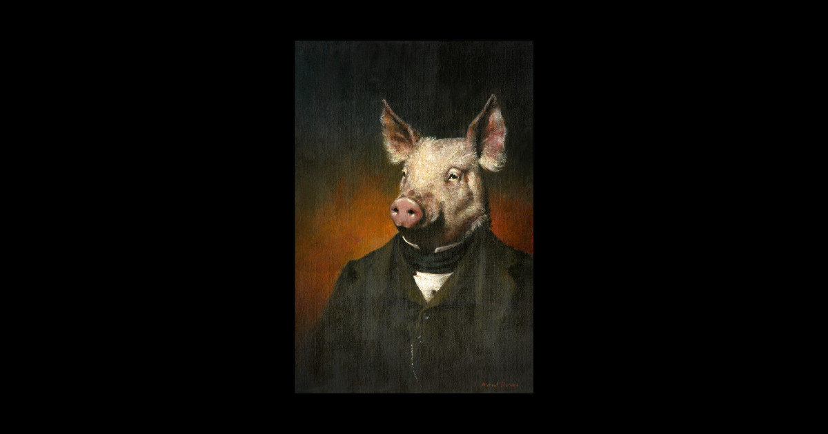 Victorian Pig - Funny Pig - Sticker | TeePublic