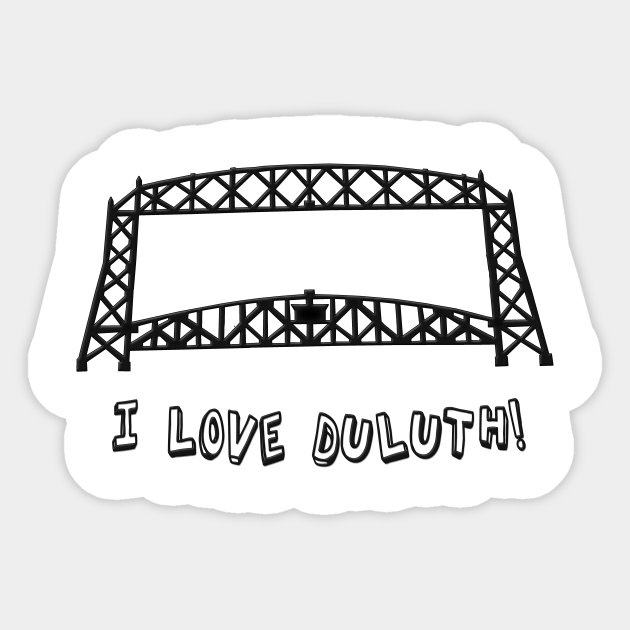 Duluth, Minnesota Aerial Lift Bridge "I Love Duluth" - Duluth - Sticker ...
