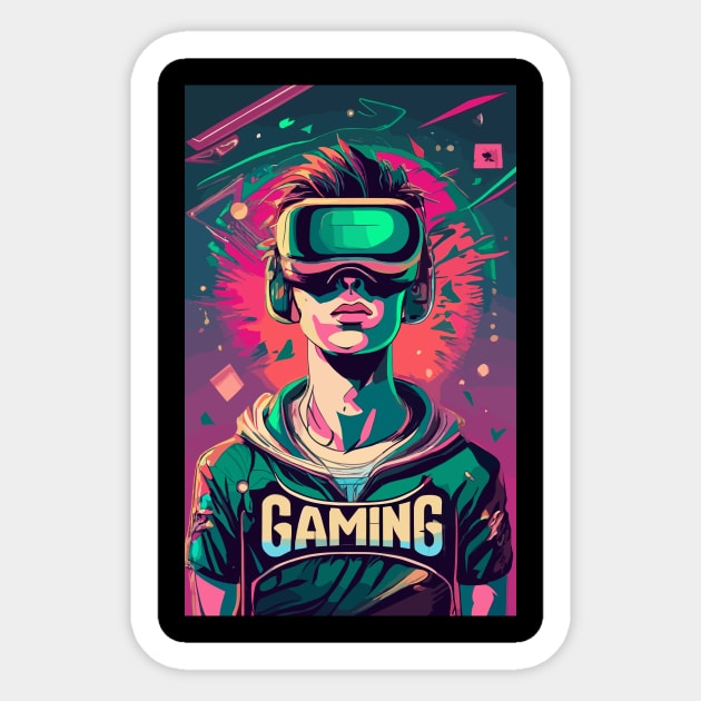 Gaming Boy poster design - Gamer Boy - Sticker | TeePublic