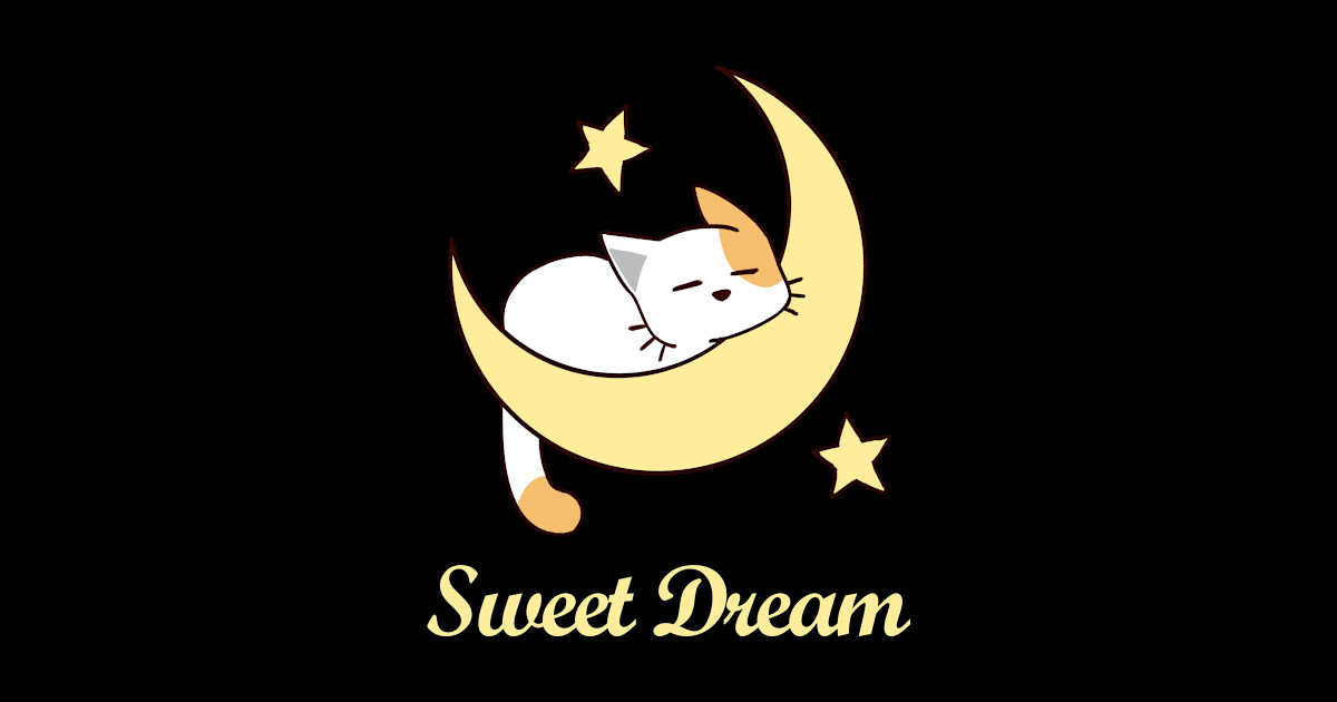 sweet dream cat - Cat - Sticker | TeePublic