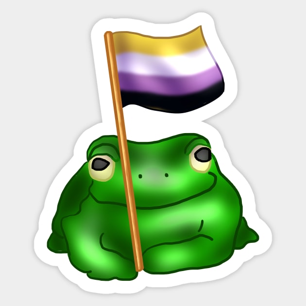 Nonbinary LGBTQ Frog - Nonbinary - Sticker | TeePublic