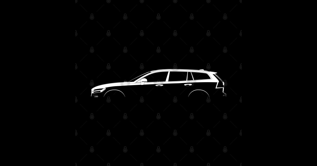 Volvo V60 (2018) Silhouette - Volvo V60 - Sticker | TeePublic
