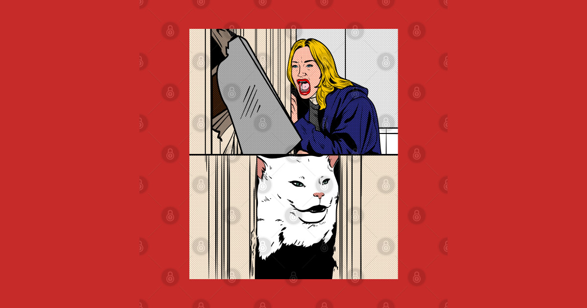 Woman Yelling at Cat Meme Dinner Table Salad - Cat At Dinner Table Meme ...