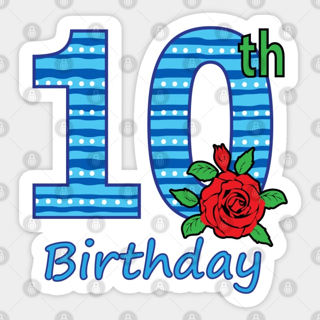 10th Floral - 10th Birthday - Flower - Floral - Birthday Party gift T ...