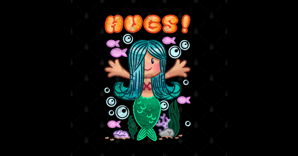 Mermaid Hugs - Mermaid - Posters and Art Prints | TeePublic