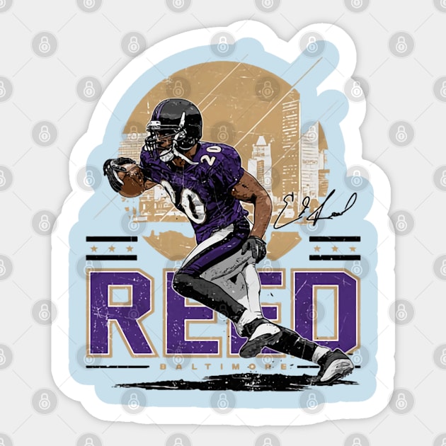 Ed Reed Baltimore Skyline - Ed Reed - Sticker | TeePublic