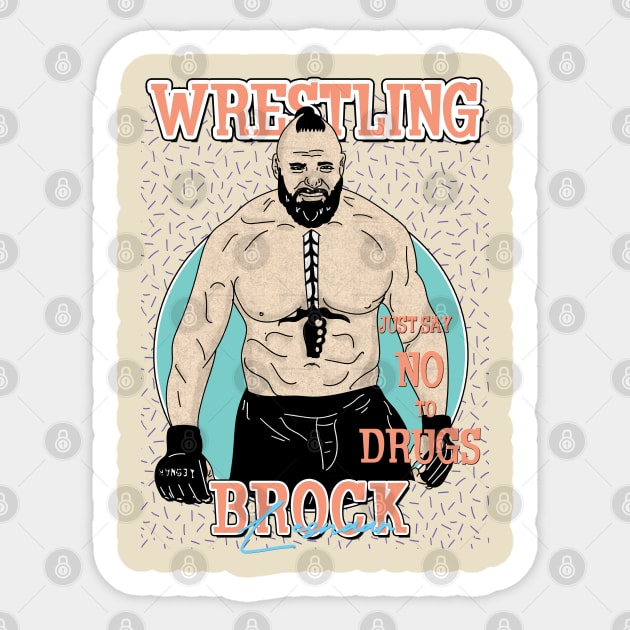 Artwork Brock Lesnar Aesthetic Wrestling - Brock Lesnar - Sticker ...