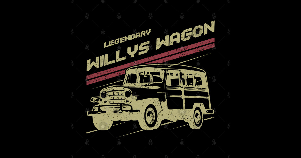Willys Wagon Jeep car trailcat - Willys Wagon - Sticker | TeePublic
