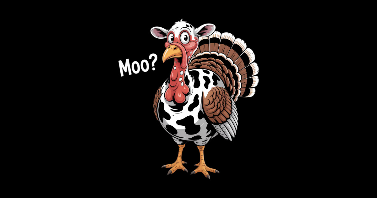 Turkey Moo Funny Thanksgiving - Turkey Moo Funny Thanksgiving - Sticker ...
