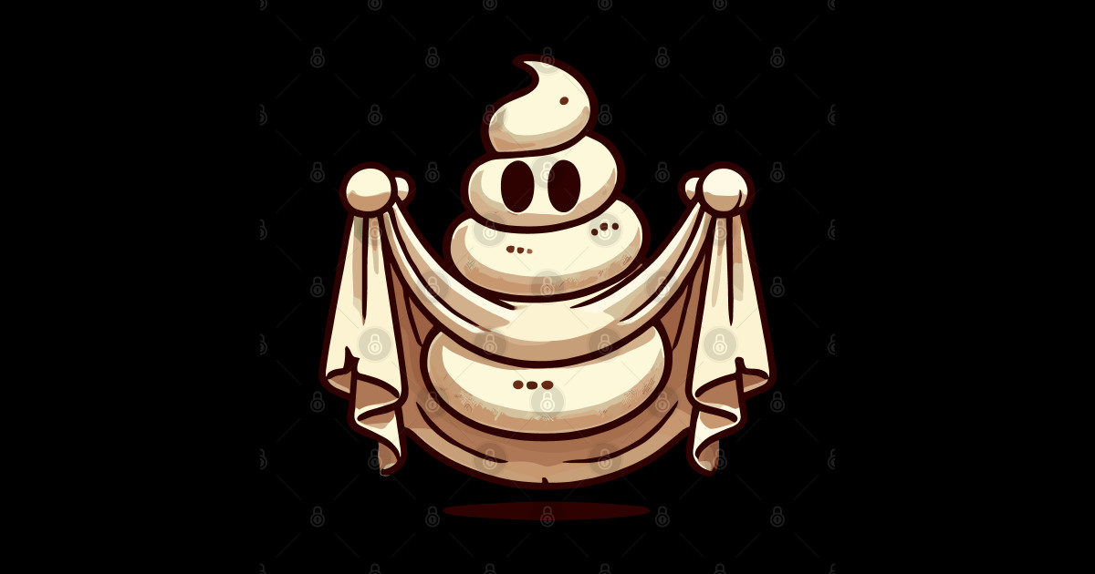 Funny Poop Poop Ghost Bull Sheet Poop - Scary Halloween Ghost - Sticker ...