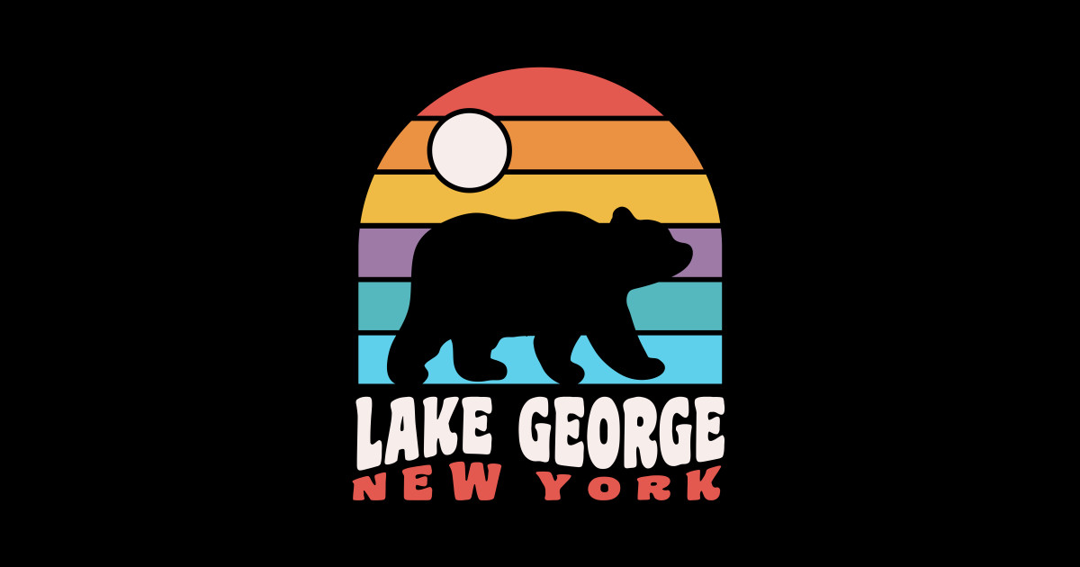 Lake George New York Adirondack Mountains Bear Badge - Lake George ...