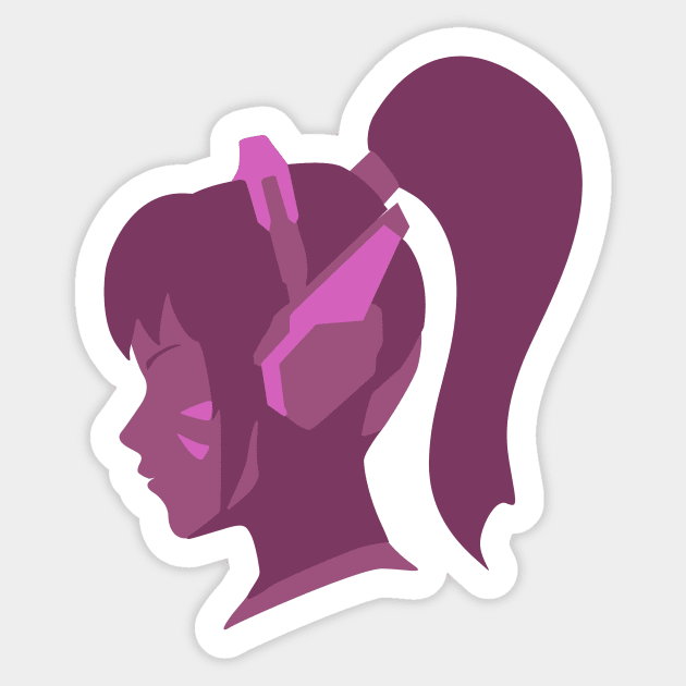 Dva's silhouette - Overwatch - Sticker | TeePublic