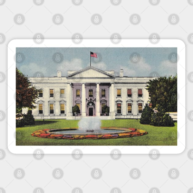 White House postcard, 1950 - Whitehouse - Sticker | TeePublic