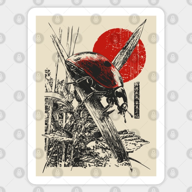 Ladybug Samurai Bug with Japanese Calligraphy - Ladybug - Sticker ...
