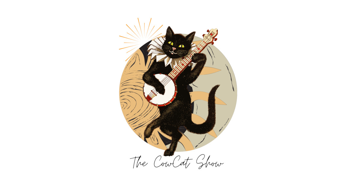 Black Cat Playing Banjo - Cat Playing Banjo - T-Shirt | TeePublic