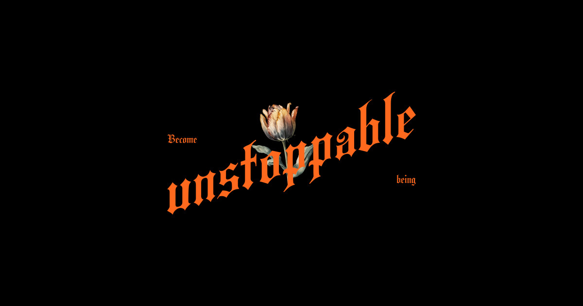 Unstoppable Modern Minimal Typography Design - Orange - Typography ...