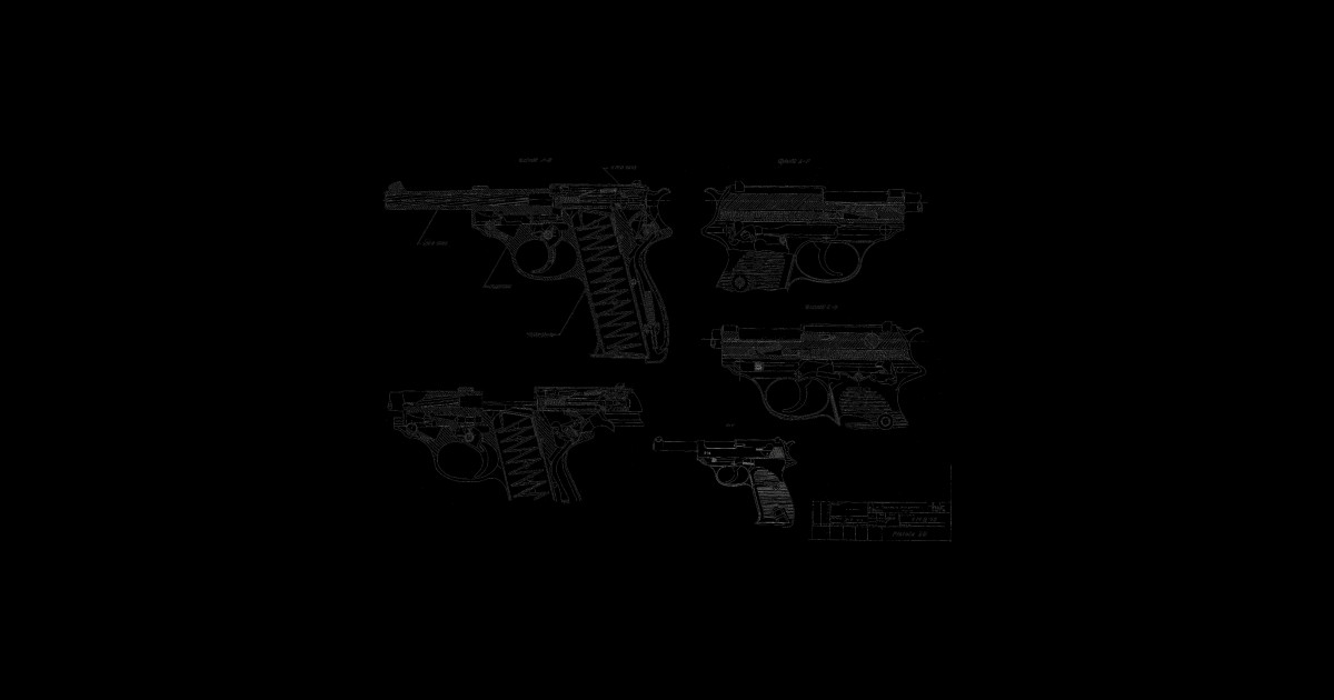 Walther P38 (black) - Walther - Sticker | TeePublic