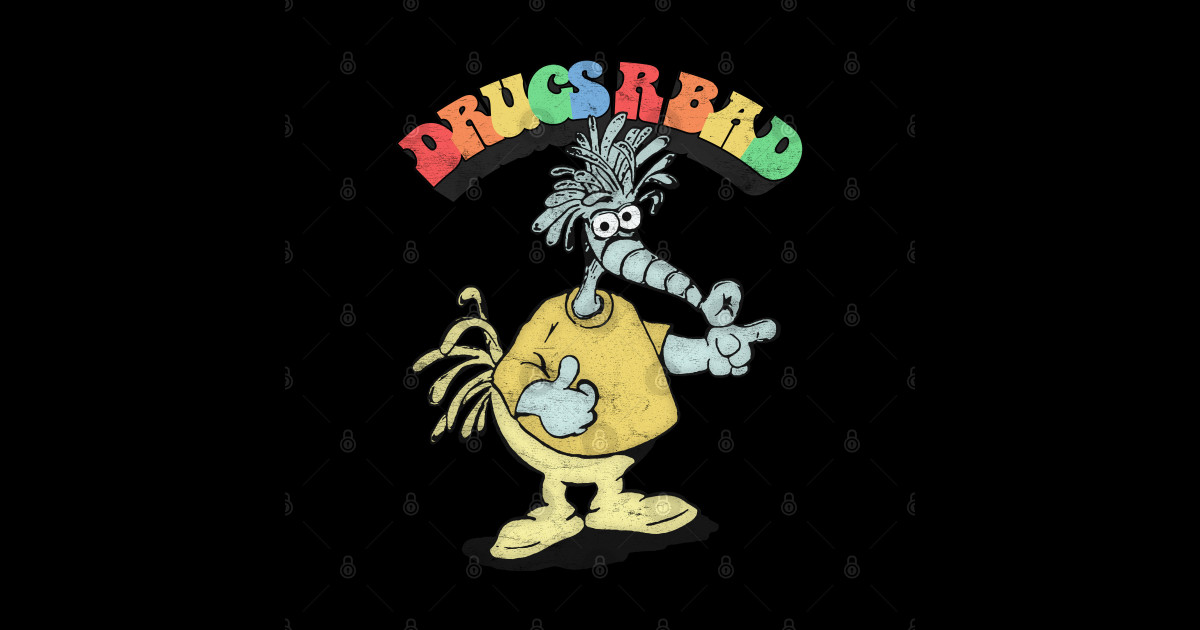 Drugs R Bad - Vintage Faded Style 80s Aesthetic - Drugs R Bad - Sticker ...