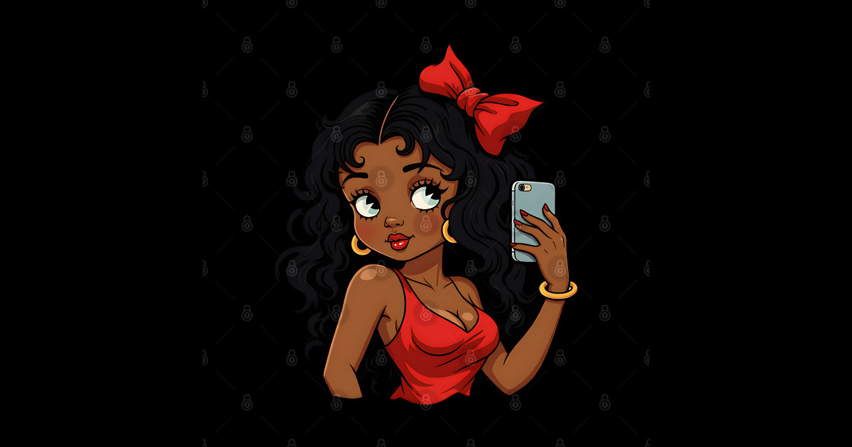 Black Betty Boop Modern Hair - Betty Boop - Sticker | TeePublic