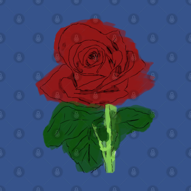 Painted Romantic red rose design - Painted Red Rose - T-Shirt sold by ...