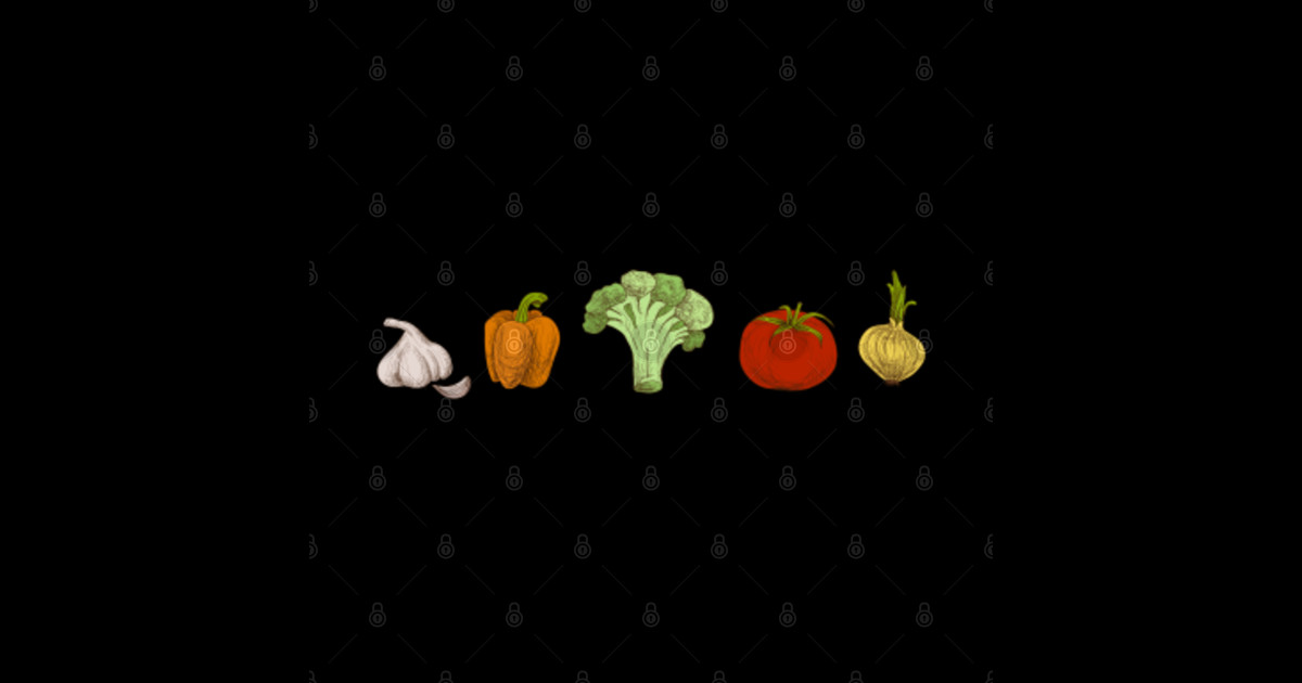 line of vegetables - Vegetables - Sticker | TeePublic