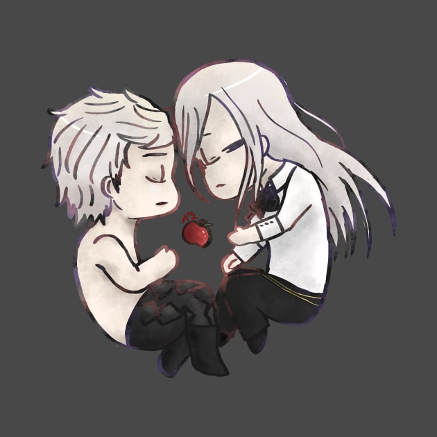 Chibi Adam & Eve- Nier Automata - Chibi - T-Shirt | TeePublic
