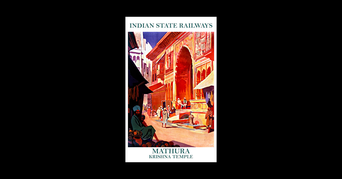Mathura Krishna Temple India Trains Rail Travel 1928 - Mathura Hindu ...