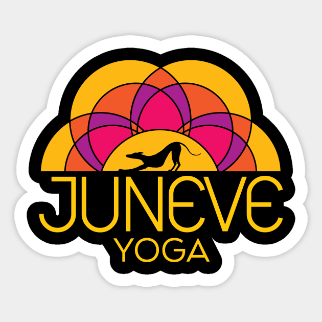 JUNEVE YOGA logo (for DARK shirts) - Yoga - Sticker | TeePublic