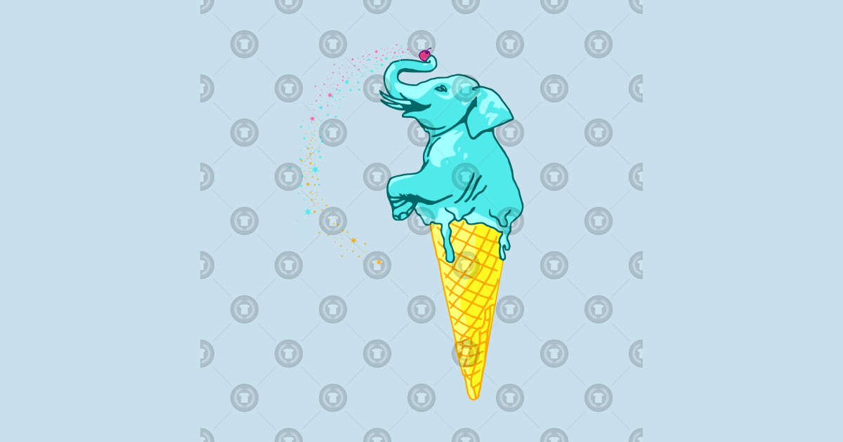 ice cream elephant - Elephant - T-Shirt | TeePublic