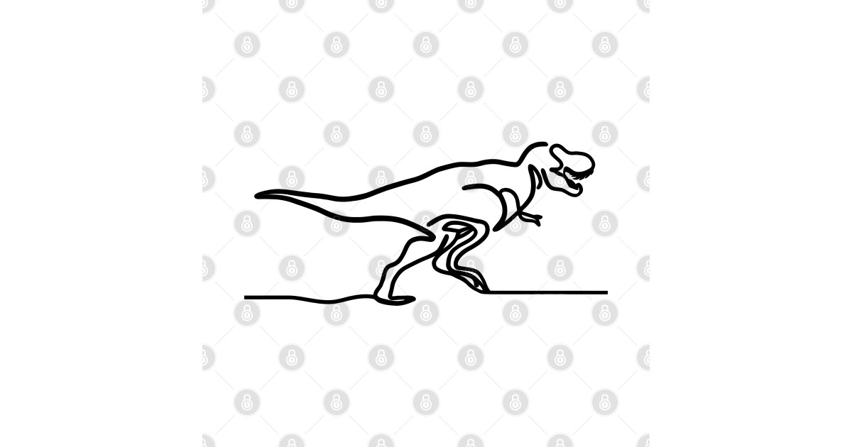 Tyrannosaurus Rex Line Art - Tyrannosaurus Rex - T-Shirt | TeePublic
