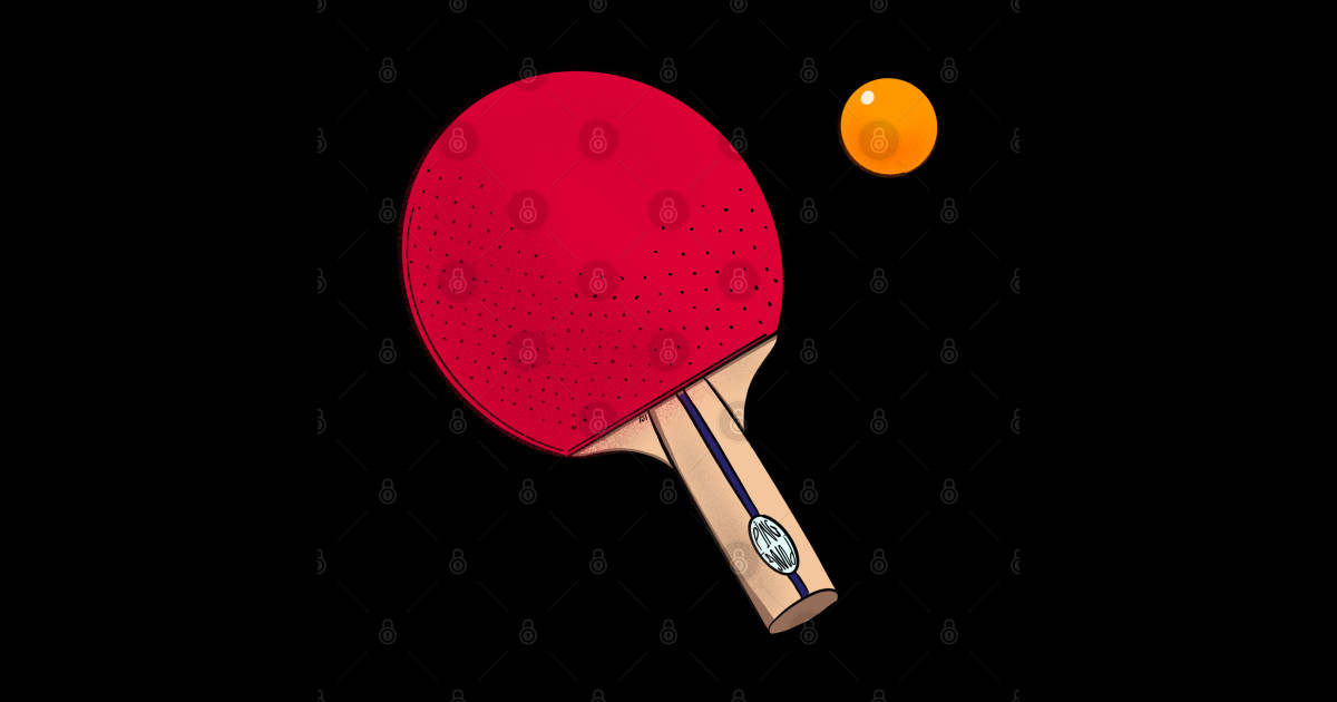 Ping Pong racket and ping pong ball - Ping Pong - Sticker | TeePublic