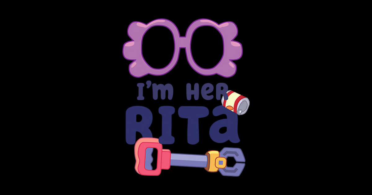 Vintage Cartoon Bluey I'm Her Rita Bluey - Bluey - Sticker | TeePublic