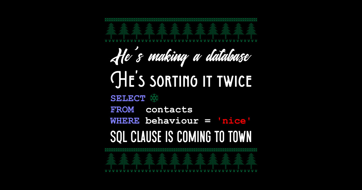 Funny SQL Programmer Database Christmas Admin DBA - Sql - Sticker ... Funny SQL Programmer Database Christmas Admin DBA - Sql - Sticker ...