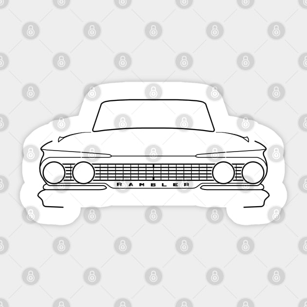 1961 AMC Rambler Classic car black outline - Rambler - Sticker | TeePublic