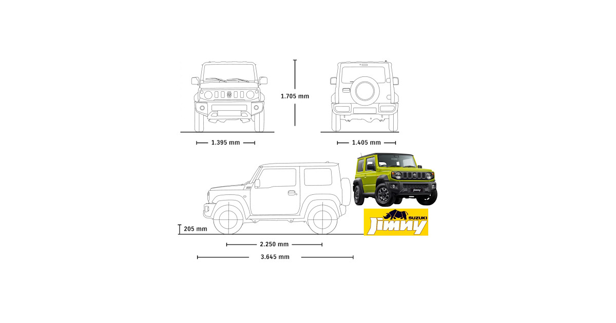 Suzuki Jimny Blueprint – Compact 4x4 Technical Illustration - Suzuki ...