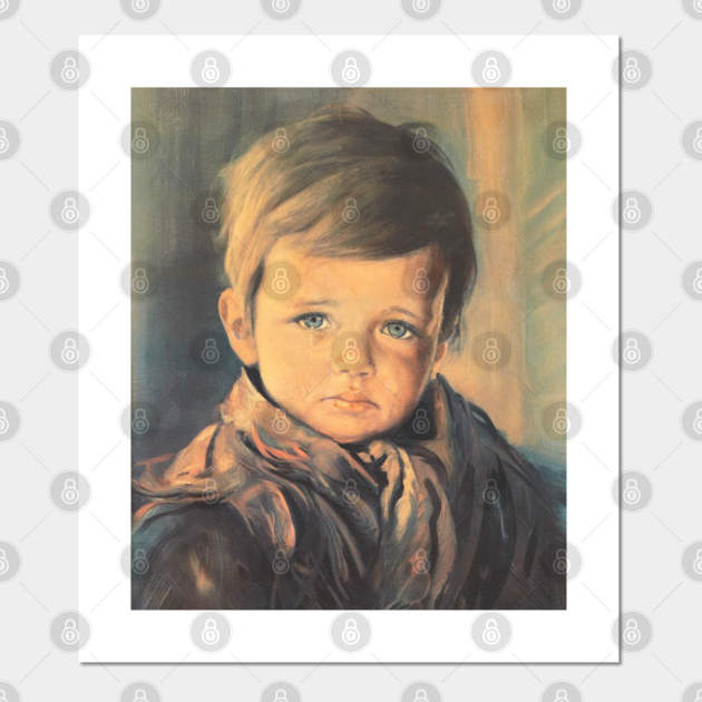 Crying boy cursed painting - Mid Century Modern - Posters and Art ...