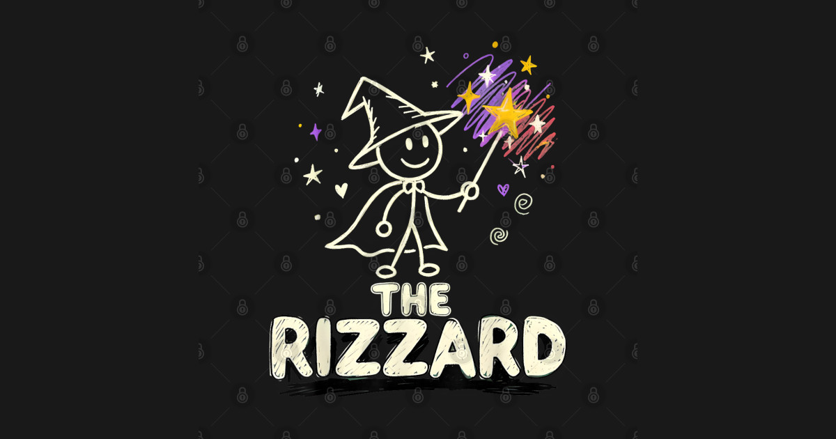 Wizard Rizz Meme Stickfigure Magic - Rizzard Funny - T-Shirt | TeePublic