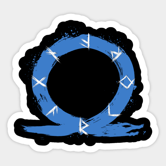 Blue Omega Symbol - God Of War - Sticker | TeePublic