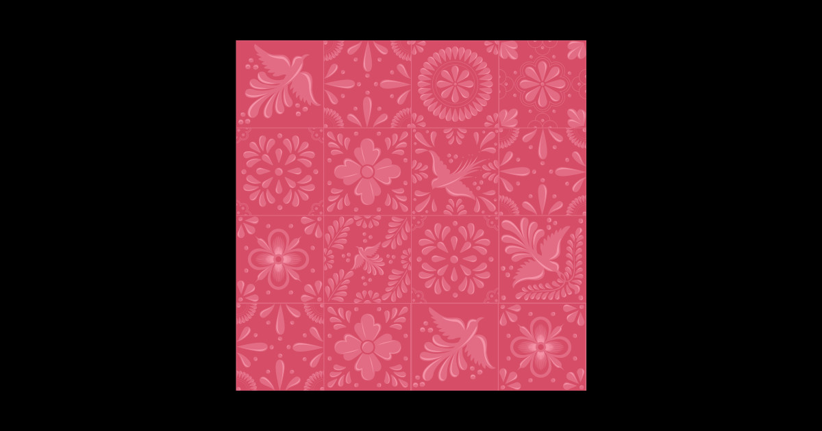 Mexican Pink Talavera Tile Pattern by Akbaly - Mexican Pink Talavera By ...